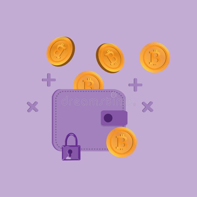 Wallet and Padlock with Password, Money Protection Stock Illustration ...