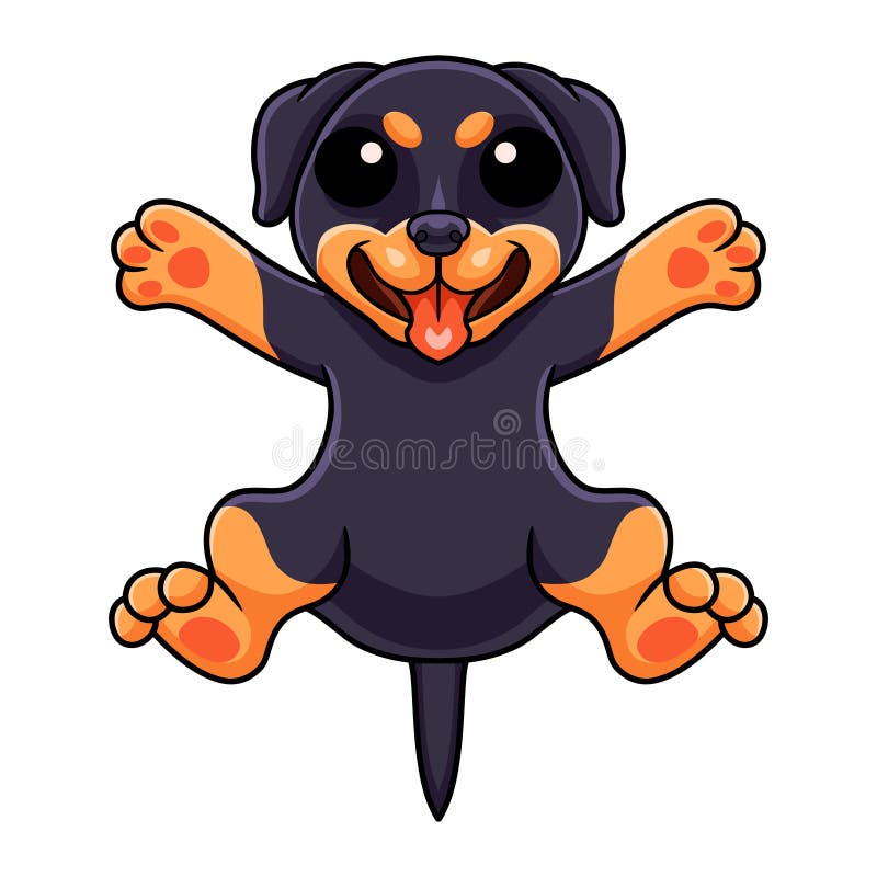 Cute Little Rottweiler Dog Cartoon Stock Vector - Illustration of ...