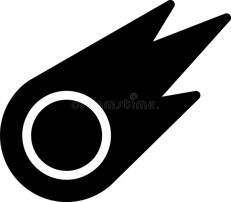Meteor Icon with Glyph Style Stock Vector - Illustration of fast, glyph ...