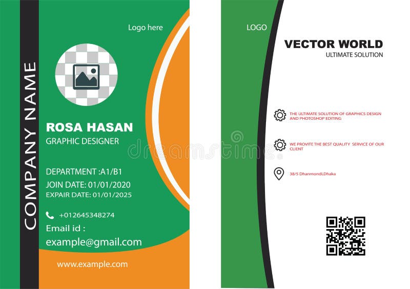 Modern Id Card Design for Employee Member Identity Editorial ...