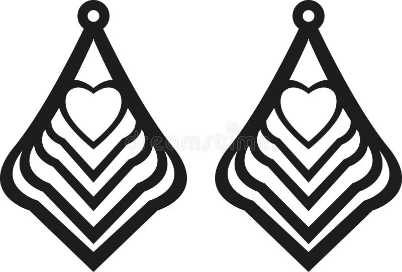 Earrings Multi Lines Template Image and Svg Vector Cutfile for Cricut ...