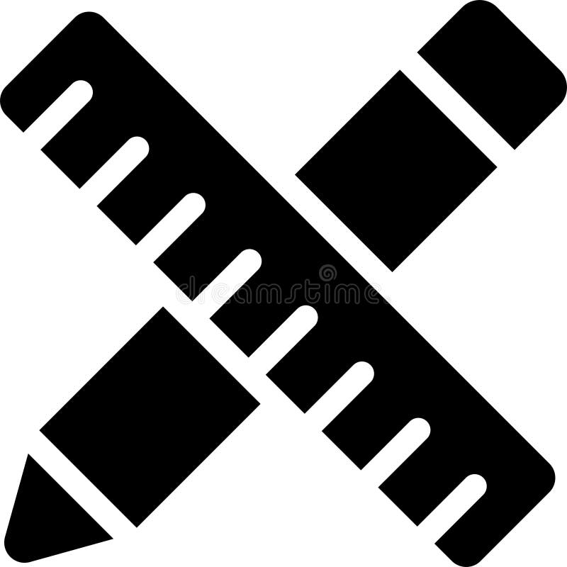 Pencil Icon with Glyph Style Stock Vector - Illustration of sign ...