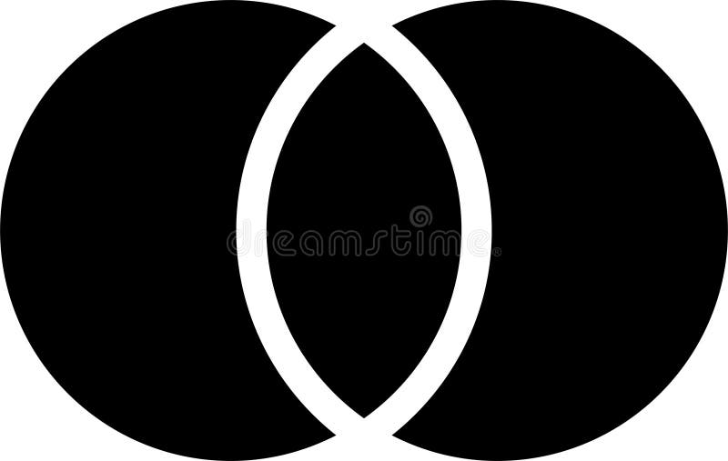 Intersect Icon with Glyph Style Stock Vector - Illustration of ...