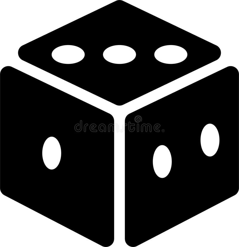 Dice Icon with Glyph Style stock vector. Illustration of game - 254809406