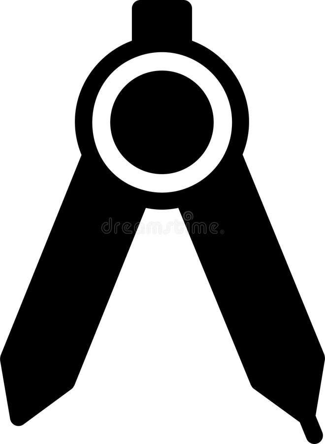 Math Compass Icon with Glyph Style Stock Vector - Illustration of ...