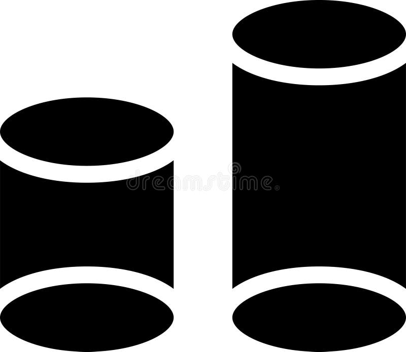 Cylinder Icon with Glyph Style Stock Vector - Illustration of abstract ...
