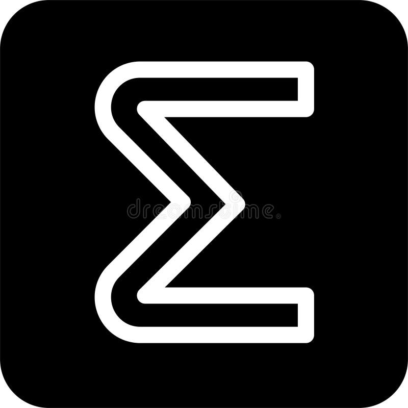 Sigma Icon with Glyph Style Stock Vector - Illustration of white ...