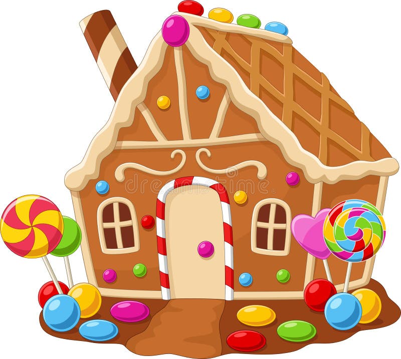Cartoon gingerbread house stock vector. Illustration of cake - 55851837