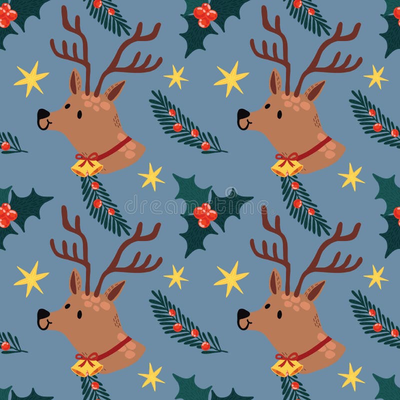 Cute Christmas Seamless Design Vector Stock Vector - Illustration of ...