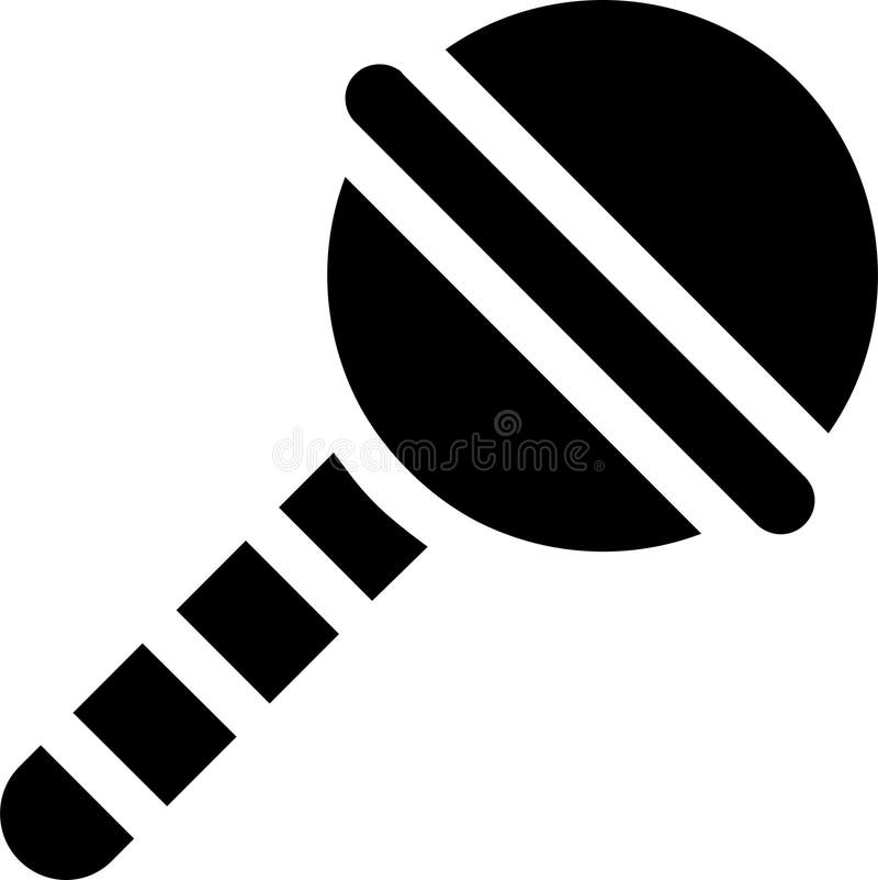 Rattle Icon with Glyph Style Stock Vector - Illustration of childhood ...