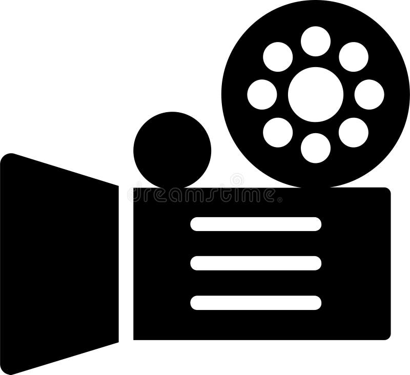 Movie Roll Icon with Glyph Style Stock Vector - Illustration of camera ...