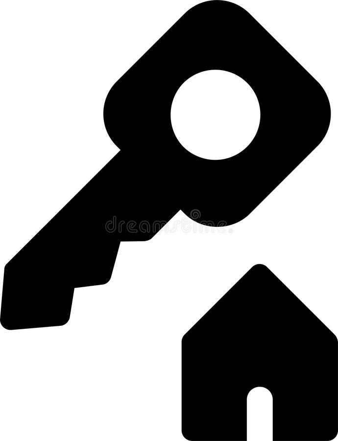 Key House Icon with Glyph Style Stock Vector - Illustration of builder ...