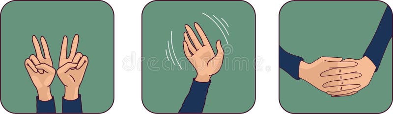 Cartoon Human Arms, Isolated Palms Positions. Pointing and Counting ...