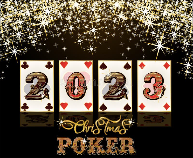 Happy New 2023 Year. Christmas Casino Background with Poker Cards, Stock Vector - Illustration ...