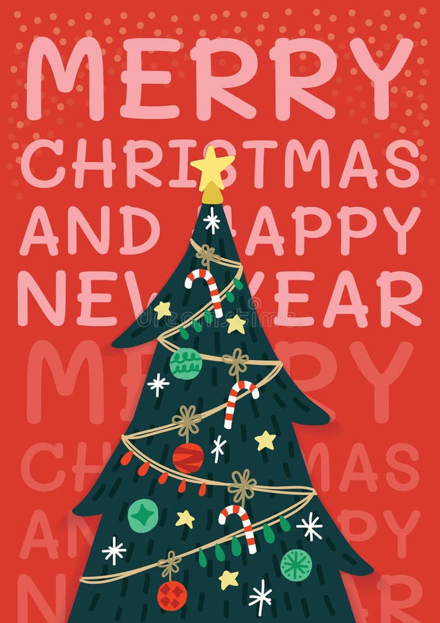 Cute Christmas Card Design Vector Stock Vector - Illustration of ...