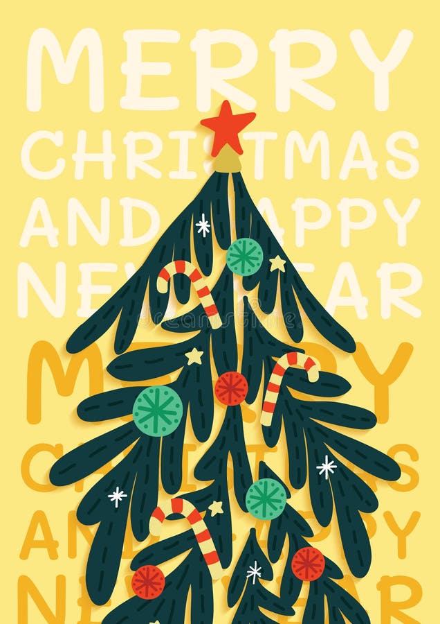 Cute Christmas Card Design Vector Stock Vector - Illustration of card ...