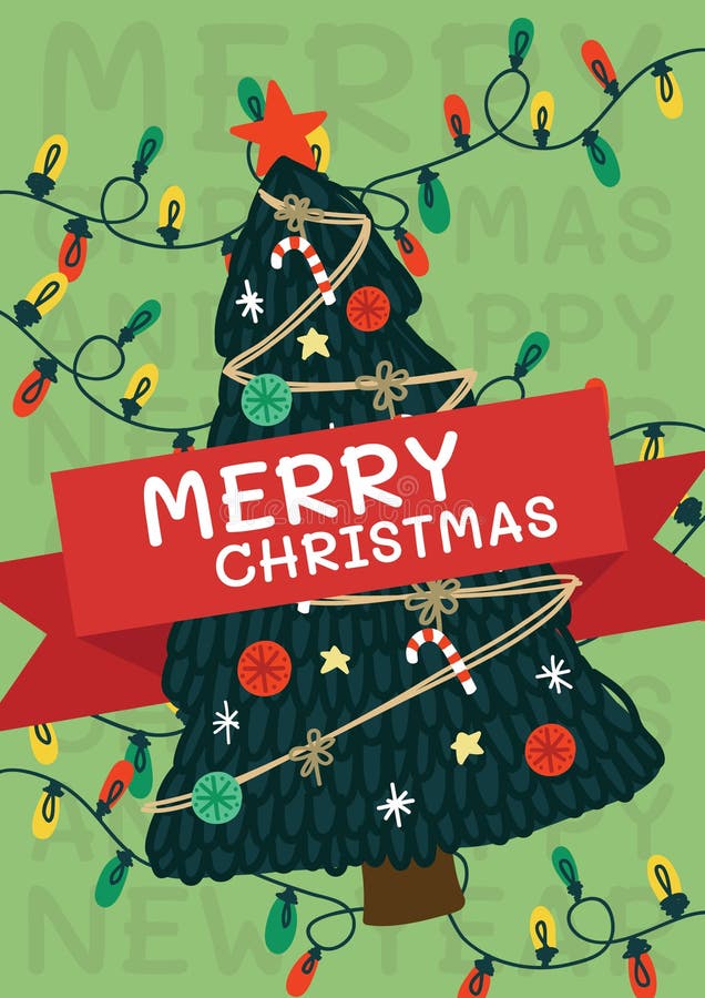 Cute Christmas Card Design Vector Stock Vector - Illustration of claus ...