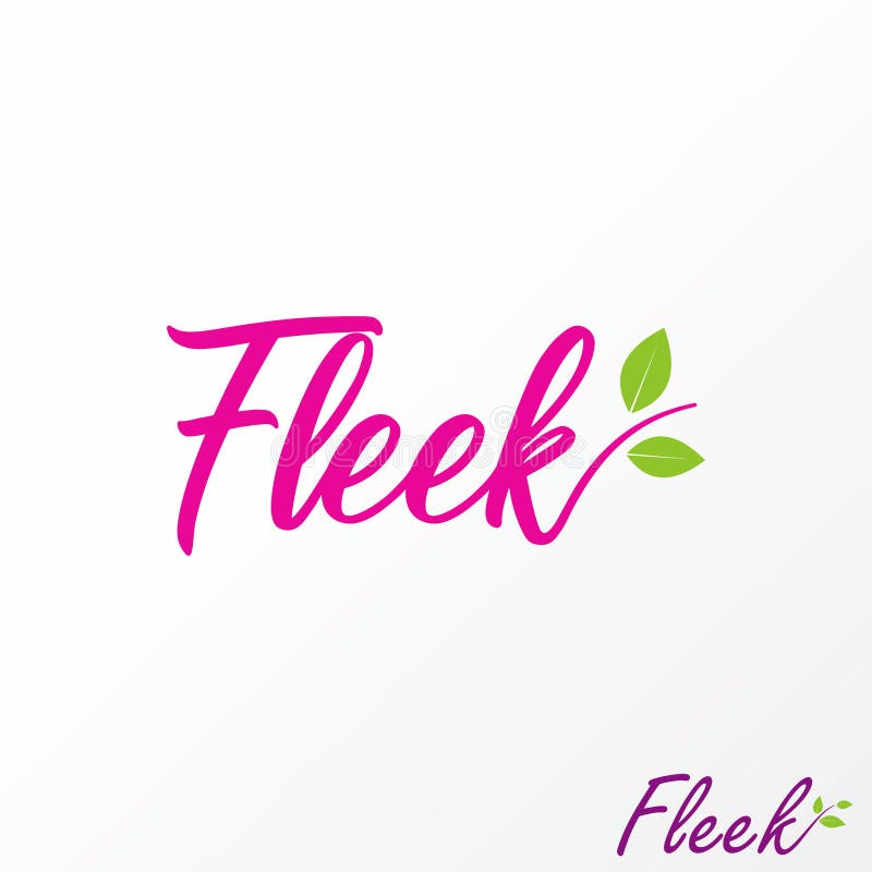 Simple and Unique Letter or Word FLEEK Handwritten Font with Leaves ...