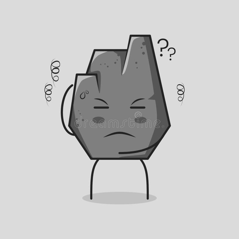 Cute Stone Cartoon with Shocked Expression. Hands on Head and Mouth ...