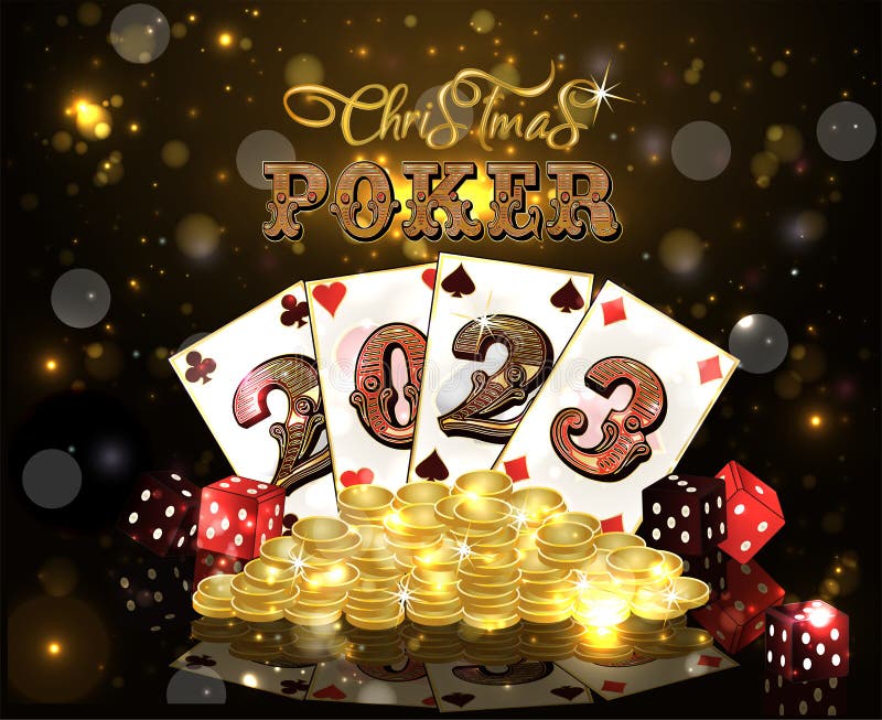 Christmas Casino Wallpaper with Poker Cards and Golden Coins, New 2023 ...