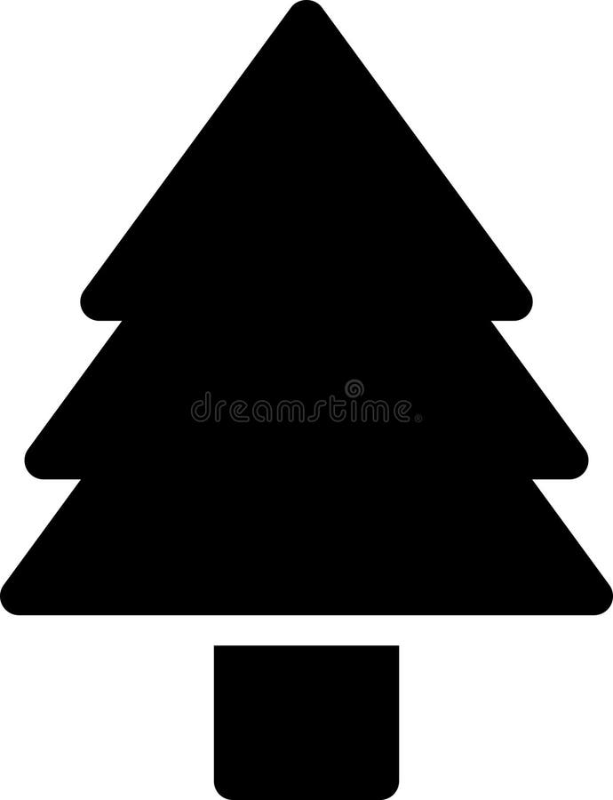 Spruce Tree Icon with Glyph Style Stock Vector - Illustration of ...