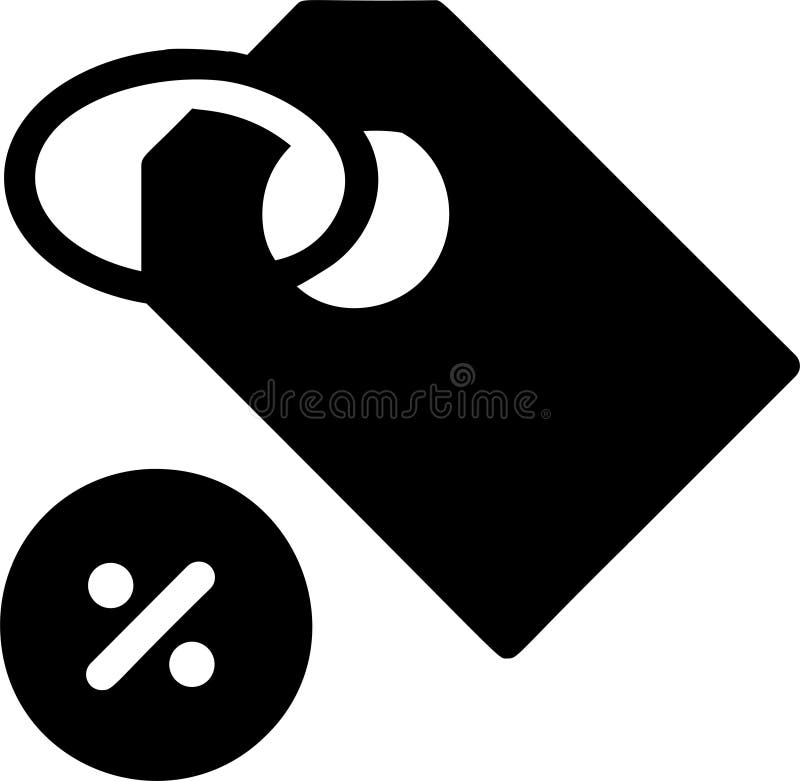 Discount Tag Icon with Glyph Style Stock Vector - Illustration of print ...