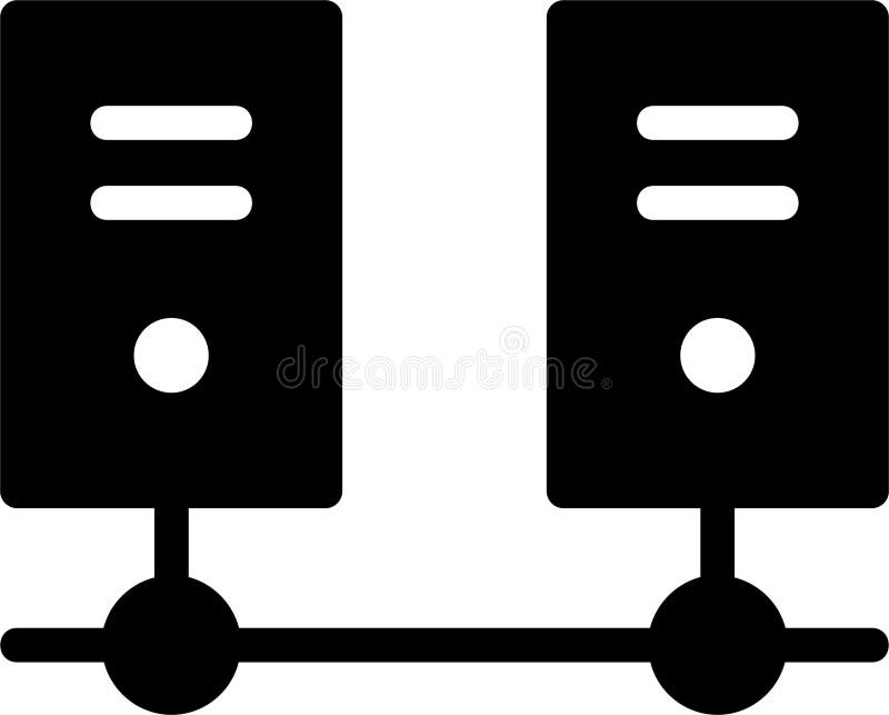 Data Server Icon with Glyph Style Stock Vector - Illustration of ...