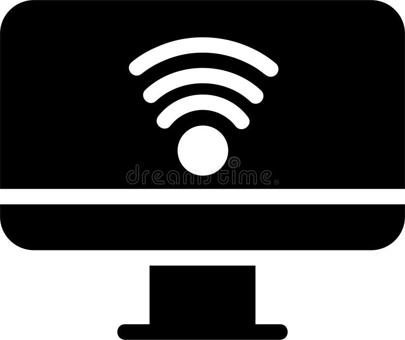 Wifi Connection Icon with Glyph Style Stock Vector - Illustration of ...