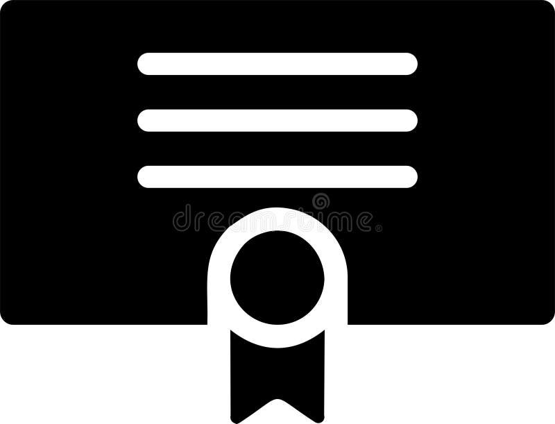 Driving Certificate Icon with Glyph Style Stock Vector - Illustration ...