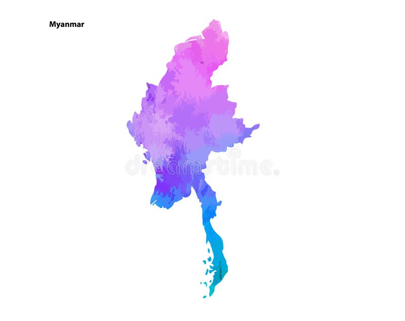 Colorful Myanmar Political Map with Clearly Labeled, Separated Layers ...