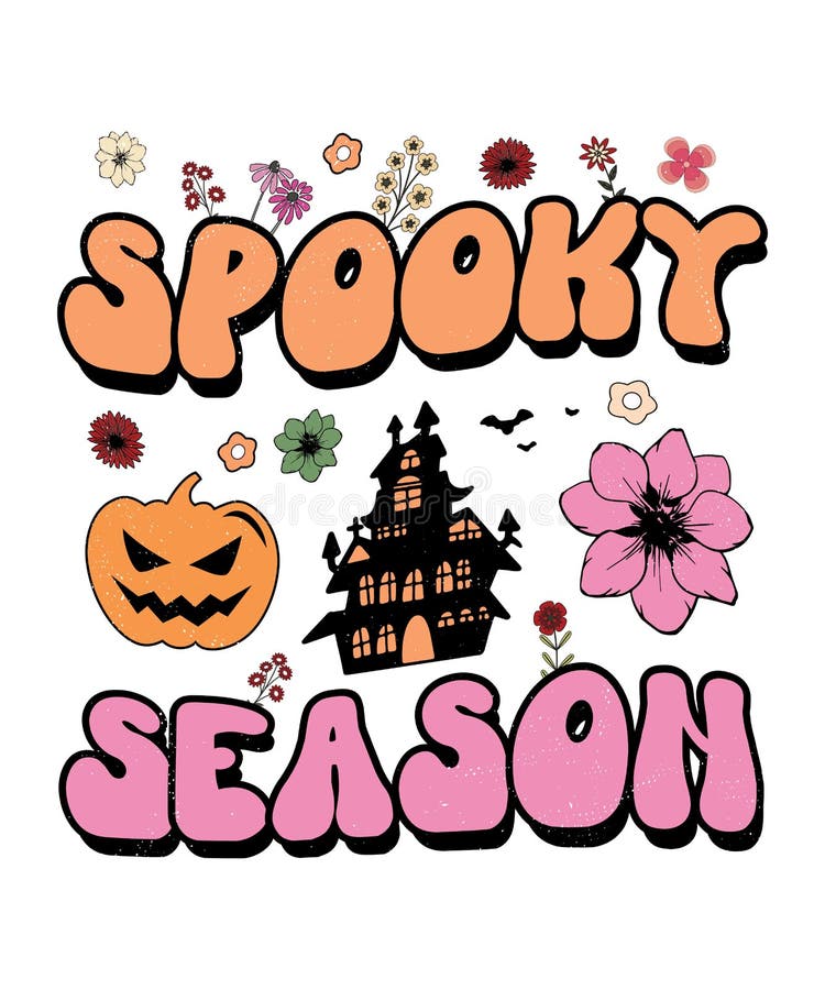 Groovy Style Halloween Typography T-shirt Design, Groovy T-shirt Design ...