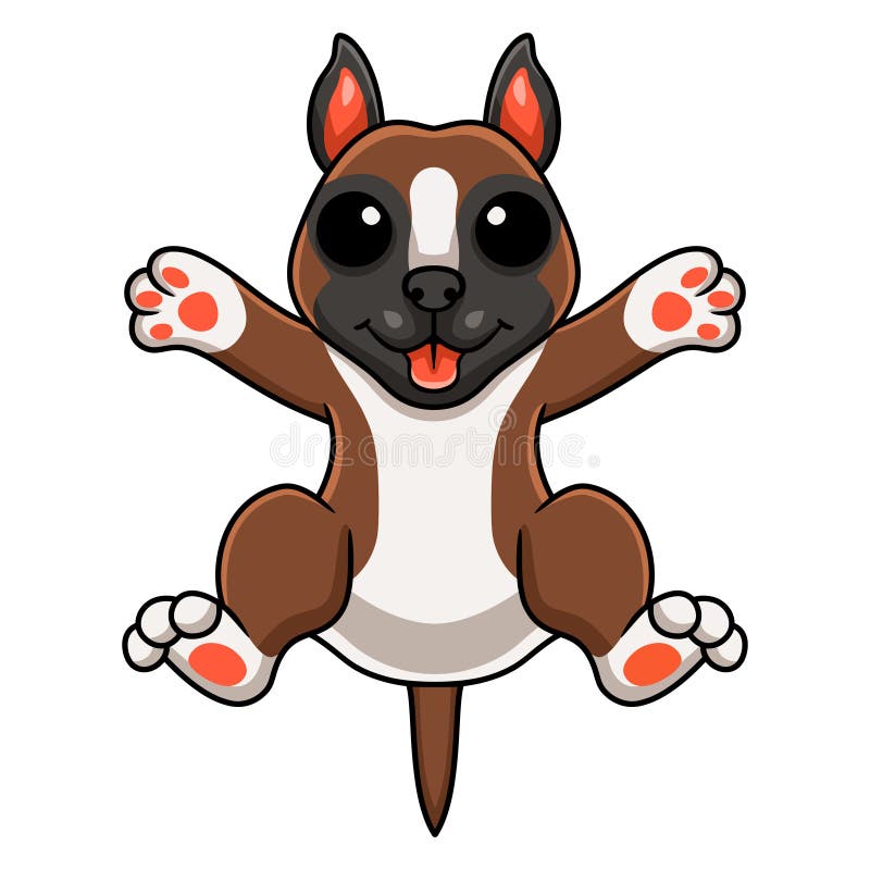 Cute Little Boxer Dog Cartoon Posing Stock Vector - Illustration of ...