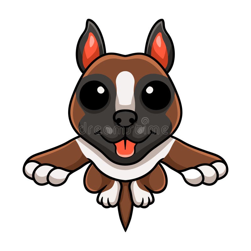 Cute Little Boxer Dog Cartoon Posing Stock Illustration - Illustration ...