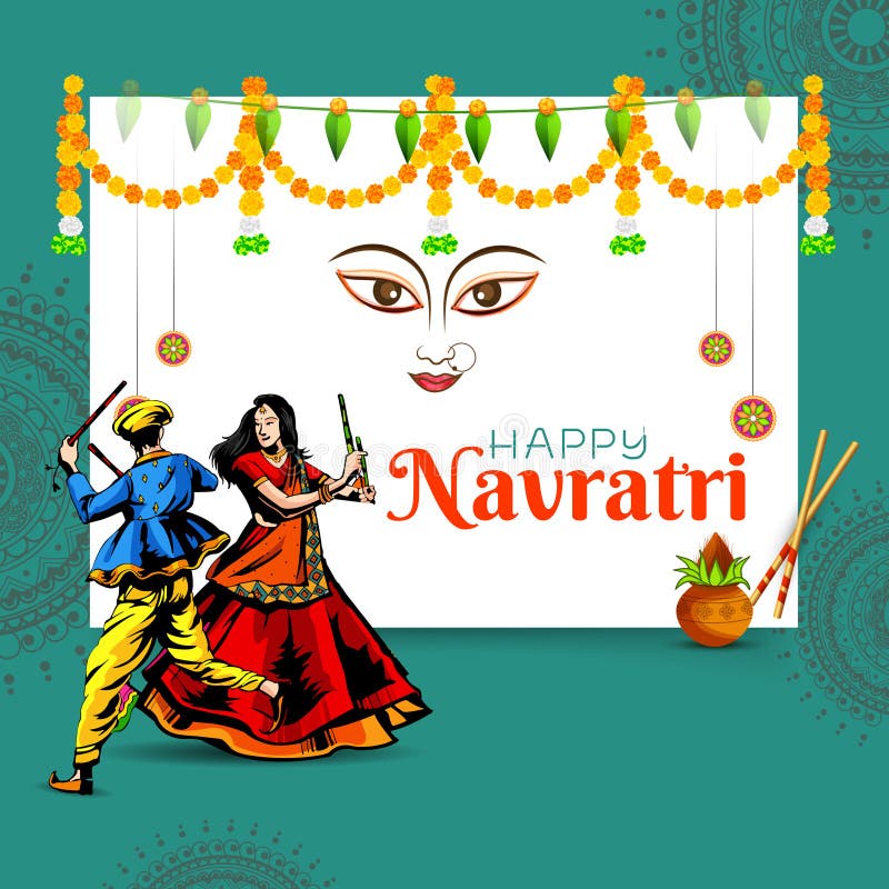 Creative Navratri Graba Mahotsav Poster Design, Indian Couple Playing ...