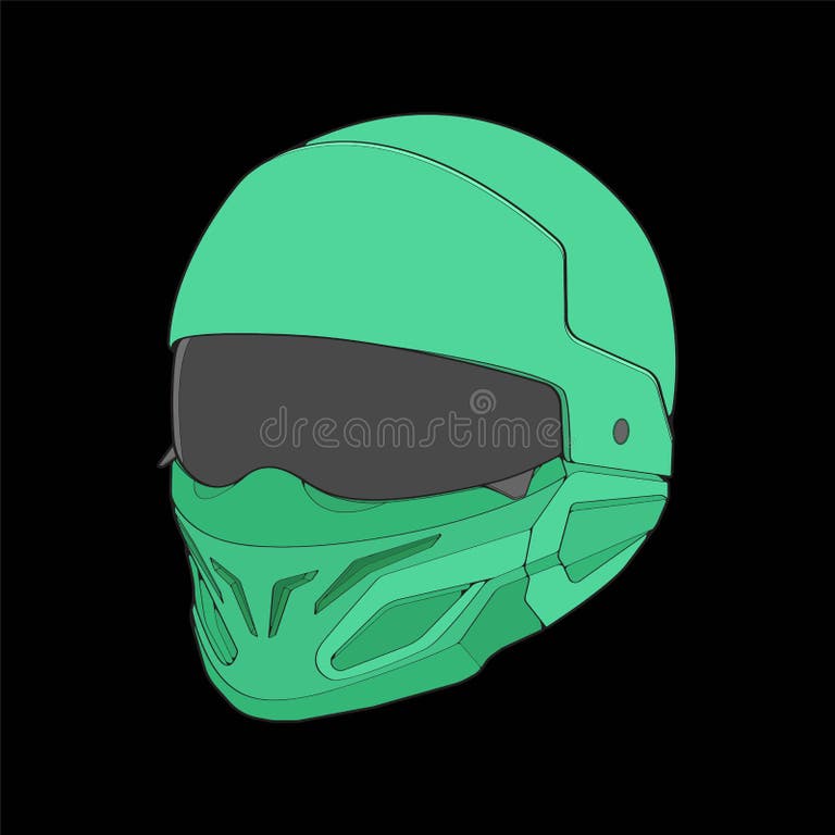 Block Helmet Full Face Vector Illustration, Helmet Concept, Helmet ...
