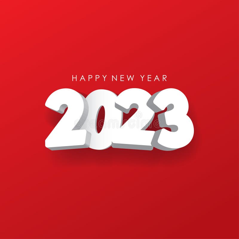 White 2023 Happy New Year Greeting on Pink Background. New Year Vector ...