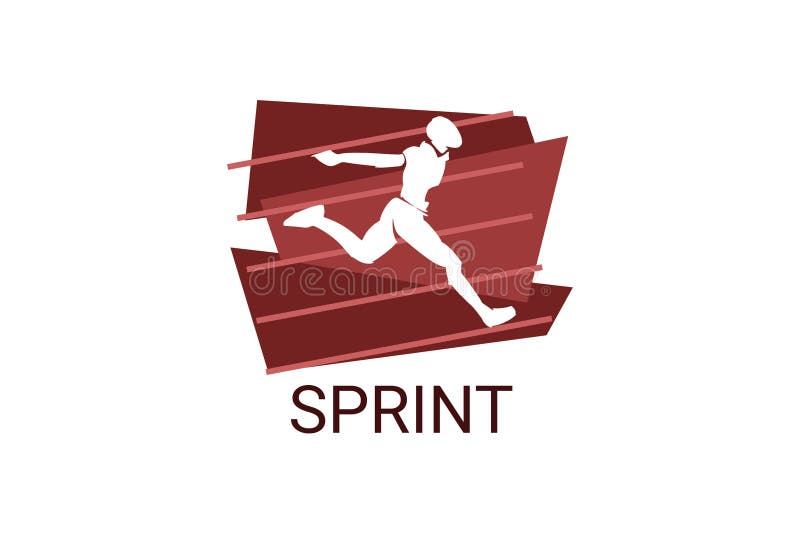 Sprint Sport Vector Line Icon. Sprinter Running in Athletic Track Stock ...
