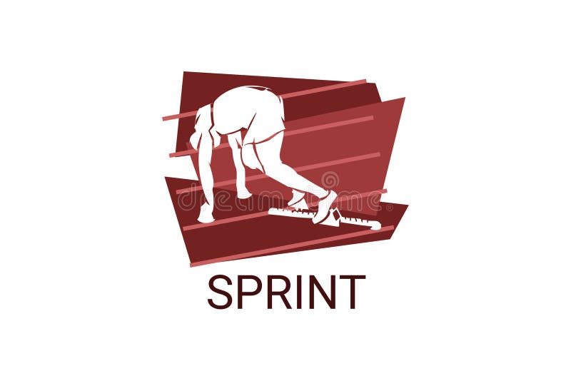 Sprint Sport Vector Line Icon. Sprinter Running in Athletic Track Stock ...