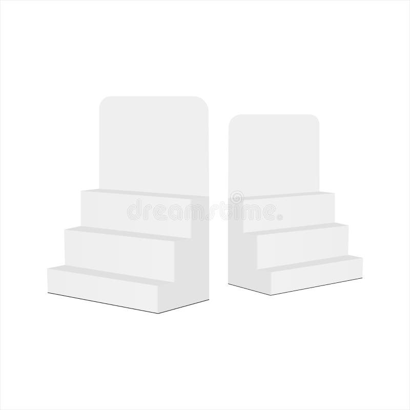 Two Countertop Display Stands with Shelves, Side View Stock Vector ...