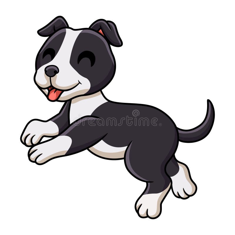 Cute American Staffordshire Terrier Dog Cartoon Stock Vector ...