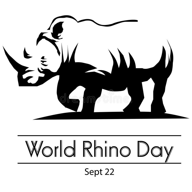 World Rhino Day Logo Sign Vector Illustration Stock Vector ...