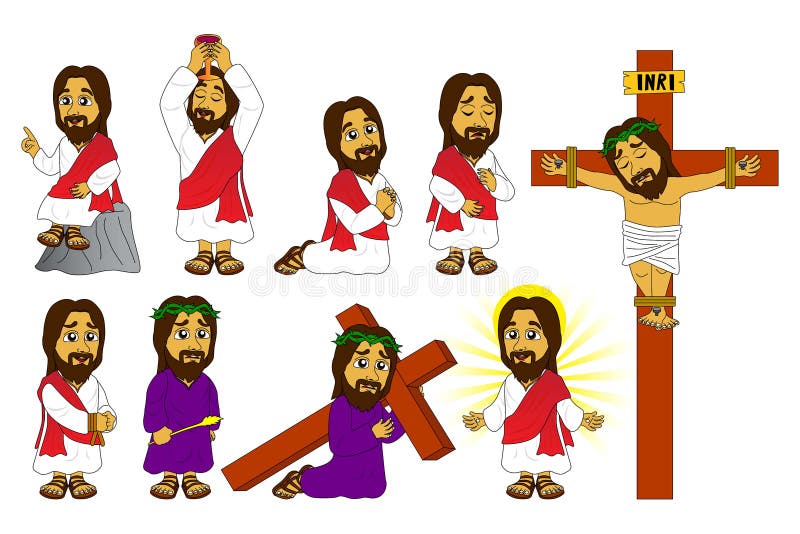 Jesus character sets stock vector. Illustration of cute - 255508248