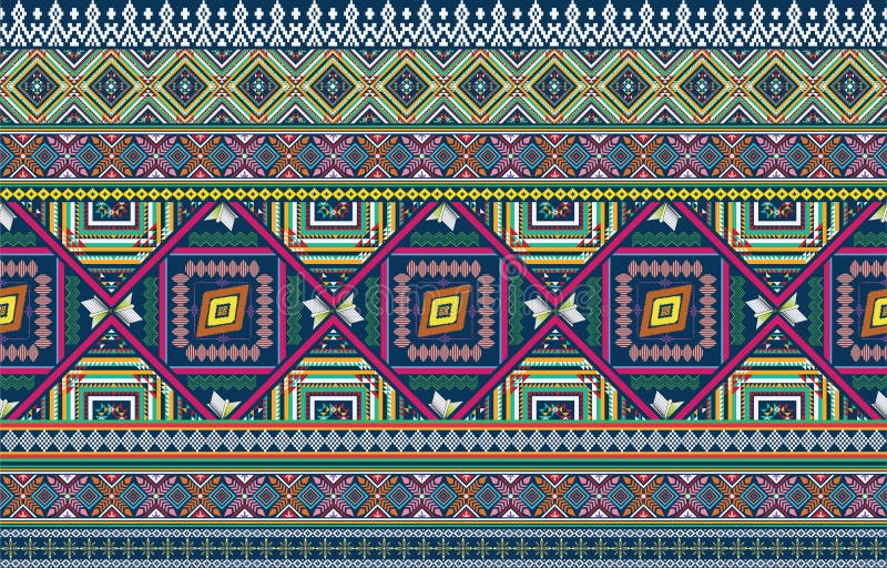 Aztec Ethnic Background Design Vector with a Seamless Pattern. Stock ...