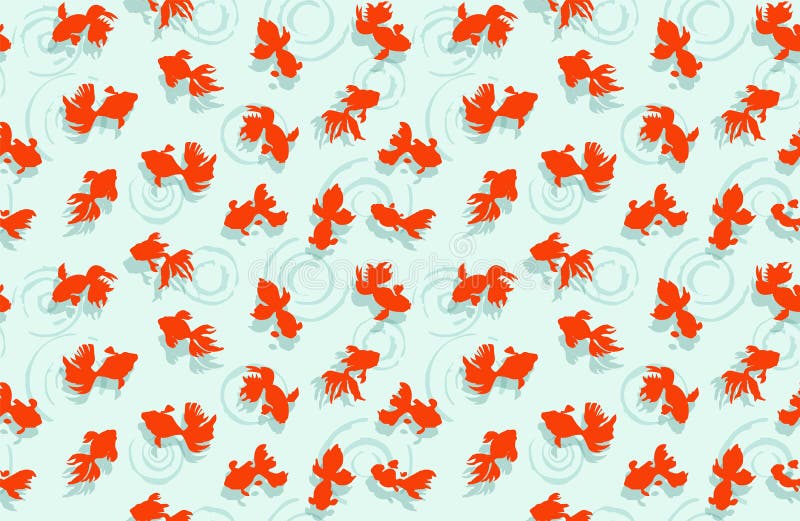 Goldfish. Pattern Texture Repeating Seamless. Colored Bright Aquarium ...