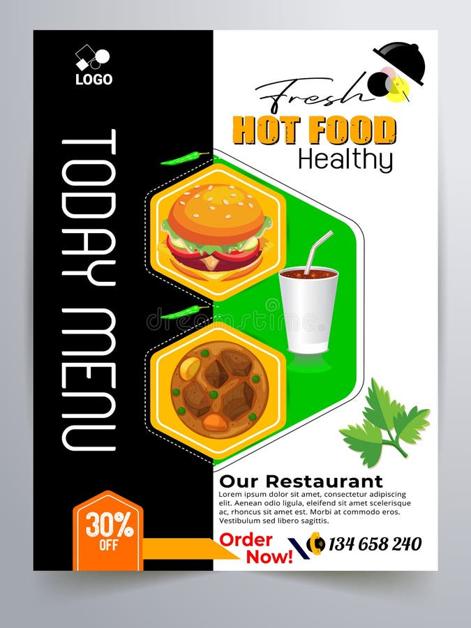 Burger Fast Food Flyer, Restaurant Food Template, Todays Menu Cover ...