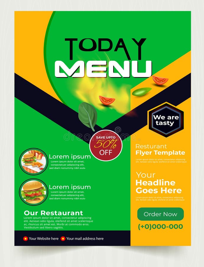 Burger Fast Food Flyer, Restaurant Food Template, Todays Menu Cover ...