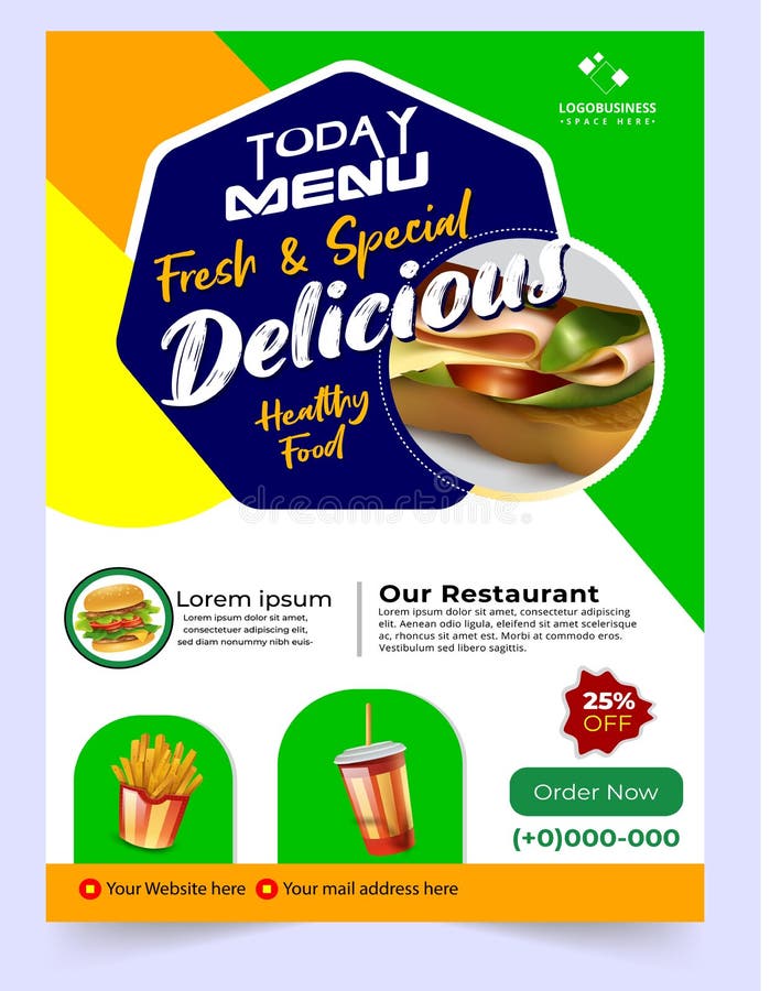 Burger Fast Food Flyer, Restaurant Food Template, Todays Menu Cover ...