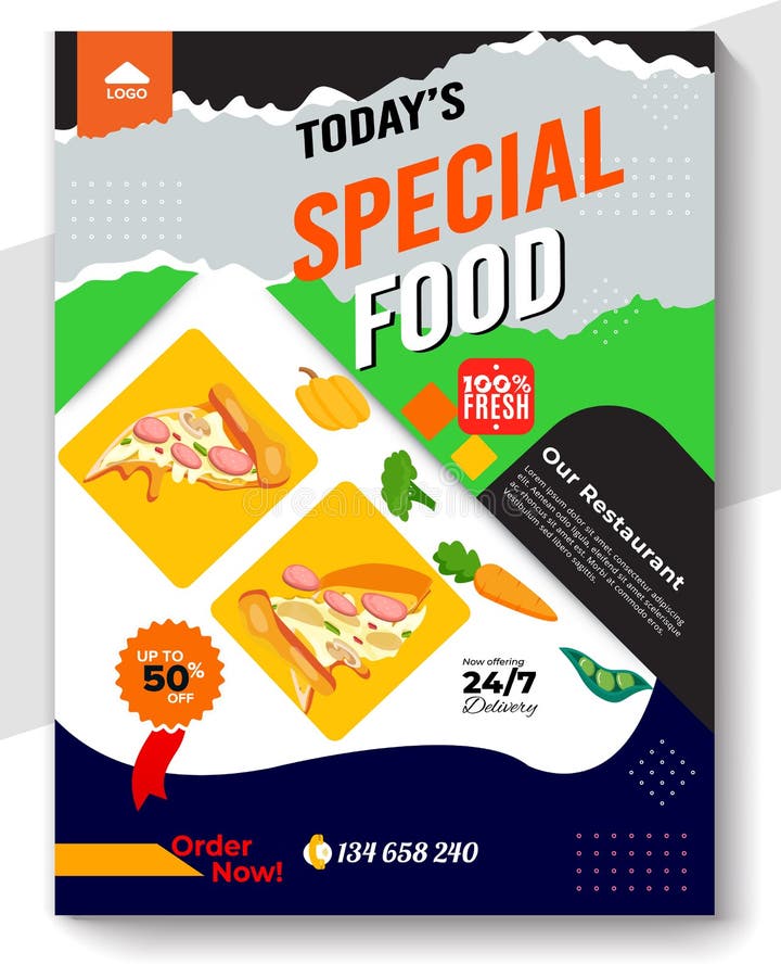 Burger Fast Food Flyer, Restaurant Food Template, Todays Menu Cover ...