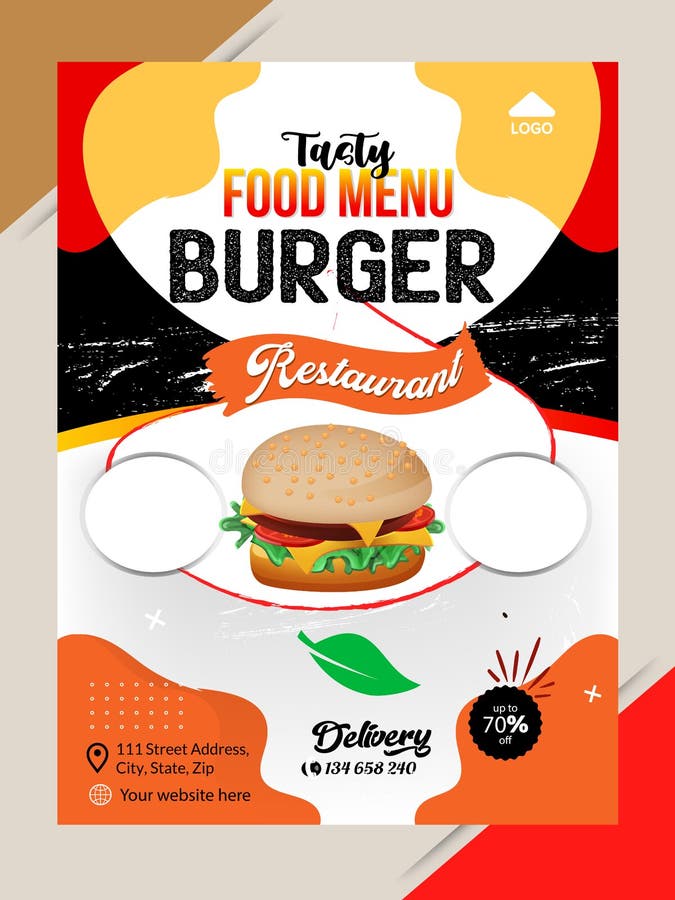 Burger Fast Food Flyer, Restaurant Food Template, Todays Menu Cover ...