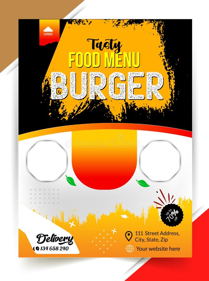 Burger Fast Food Flyer, Restaurant Food Template, Todays Menu Cover ...